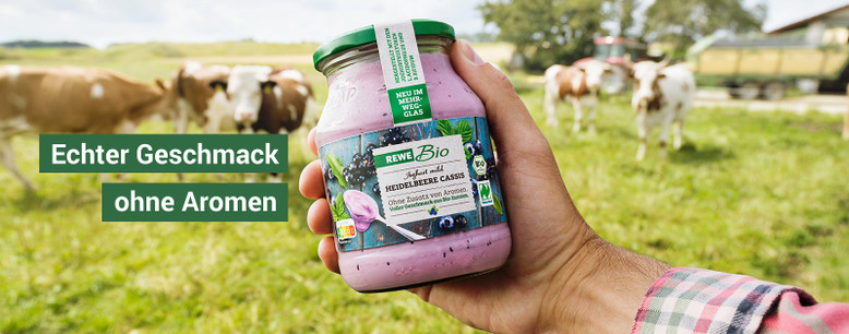 REWE Bio: Echte Früchte statt Aromen in Naturland Produkten